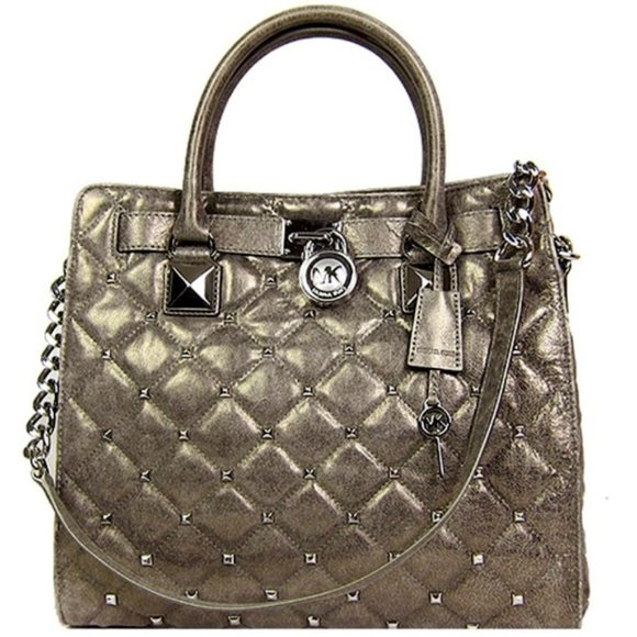 MICHAEL Michael Kors | Bags | Michael Michael Kors Hamilton Studded Quilted Leather Tote | Poshmark